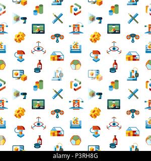 Modern 3d printing pattern vector seamless Stock Vector Image & Art - Alamy
