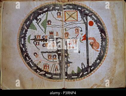 Medieval 10th century World map by Abu Ishaq Ibrahim ibn Muhammad al ...