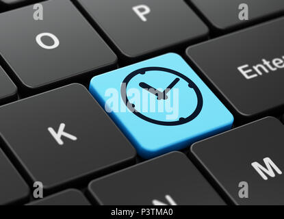 Time concept: Clock on computer keyboard background Stock Photo - Alamy