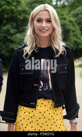 German model Lena Gercke attends amfAR's New York gala at Cipriani Wall ...
