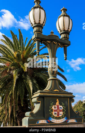 Australia, Cast iron lamp post, Melbourne, Princes Bridge, Victoria ...