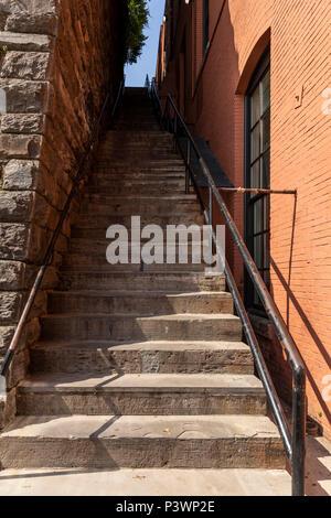 USA, Washington DC, Georgetown, Exorcist Stairs, staircase by ...