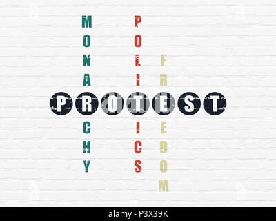Politics concept: Protest in Crossword Puzzle Stock Photo - Alamy