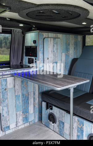 Interior of a custom Volkswagen T6 campervan Stock Photo - Alamy