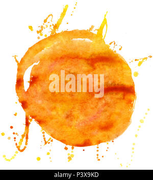 Abstract amber and gold paint splatter background. Fluid shapes ...