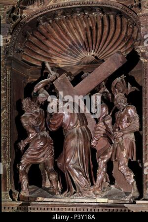 RETABLO MAYOR-DET PREDELA. Location: CATEDRAL, TERUEL, SPAIN Stock ...