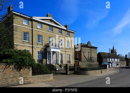 View of the high street, Chatteris town, Cambridgeshire, England, UK ...
