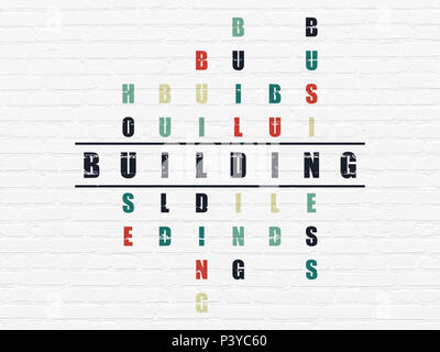 Building construction concept: Building in Crossword Puzzle Stock Photo ...
