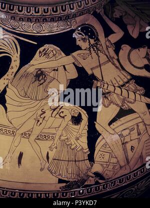 CERAMICA DE FIGURAS ROJAS. Location: MUSEO ARQUEOLOGICO-CERAMICA GRIEGA ...