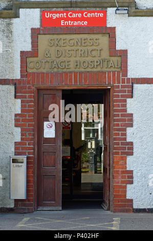 Sign at the entrance to Skegness Cottage Hospital. Lincolnshire,UK ...