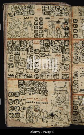 FACSIMIL - PAGINA DE CODICE TRO-CORTESIANO O DE MADRID - CODICE MAYA ...
