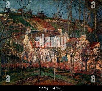 Camille Pissarro - Red roofs, corner of a village, winter [1877] Stock ...
