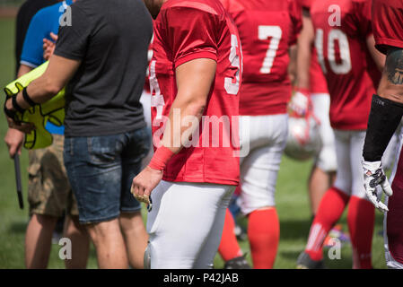 CLUJ, ROMANIA - JUNE 17, 2018: American Football team Cluj Crusaders ...