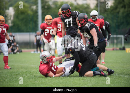 CLUJ, ROMANIA - JUNE 17, 2018: American Football team Cluj Crusaders ...