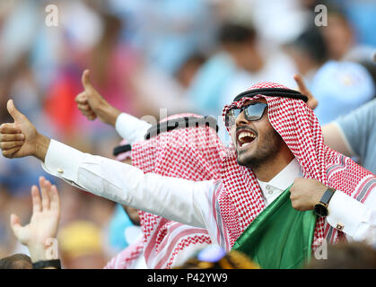 Saudi Arabia fans cheer on their team during the World Cup Group H ...