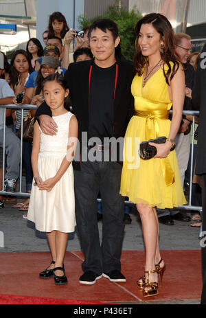 Jet Li, daughter Jane and Michelle Yeoh. 27 July 2008 - Universal City ...