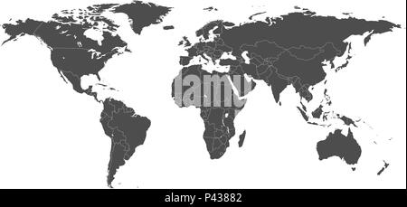 The South America political map divided in grayscale Stock Vector Image ...