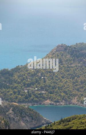 View of the village of Asos on the Greek island of Kefalonia, seen from ...