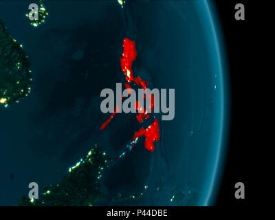 Illustration of Philippines as seen from Earth’s orbit. 3D illustration ...