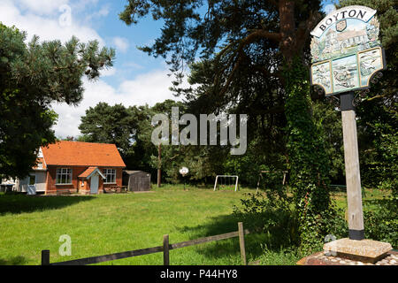 Village sign and village hall Boyton Suffolk England Stock Photo - Alamy