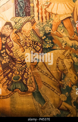 Dutch Tapestry depicting Medieval Hunting Scene Stock Photo - Alamy