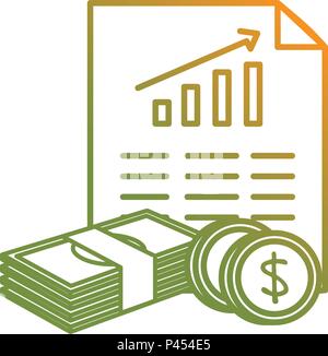 document report with bills and coins money Stock Vector Image & Art - Alamy