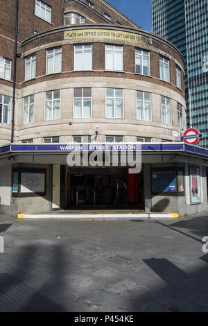 The entrance to Warren Street underground station on Tottenham Court ...