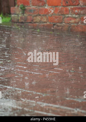 Rain hitting the pavement and causing flooding. 6 Aug 2011 Stock Photo ...