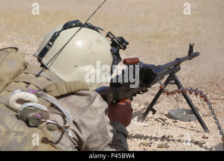 An Iraqi soldier assigned to the 2nd Anbar Battalion fires a DShK heavy ...