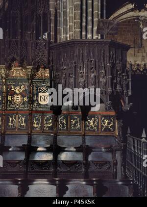 Barcelona, Spain. Cathedral. Wooden relief (15thC; Michael Lochner) in ...