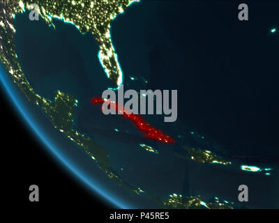 Cuba from orbit of planet Earth. 3D illustration. Elements of this ...