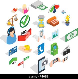 Operator icons set, isometric style Stock Vector Image & Art - Alamy