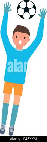 Kid catch soccer ball icon. Cartoon of kid catch soccer ball vector ...