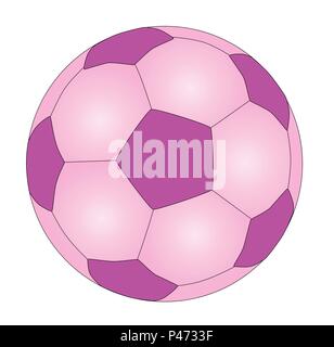 A typical soccer football in pink isolated over a white background ...
