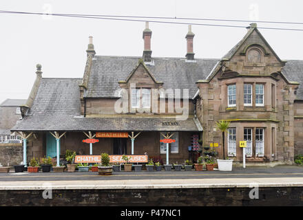 Chathill Railway Station in Northumberland with the Northern Lights ...