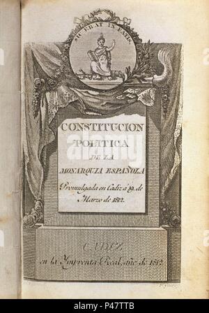 Portada de la constitución de cádiz-1812 Stock Photo - Alamy