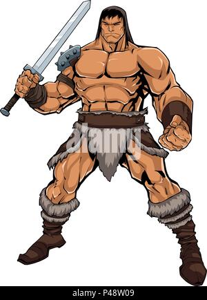 cartoon barbarian hero Stock Vector Image & Art - Alamy