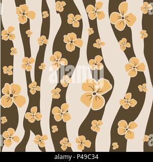 A seamless abstract floral pattern on blue background Stock Vector ...