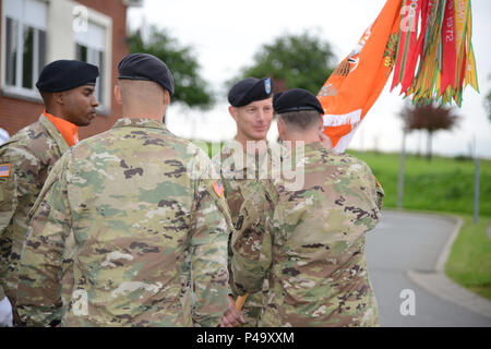 39th Signal Battalion's color guard in attending position during the ...
