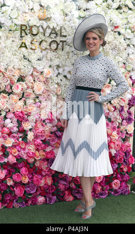 Charlotte Hawkins on day three of Royal Ascot at Ascot Racecourse, Berkshire. Picture date ...