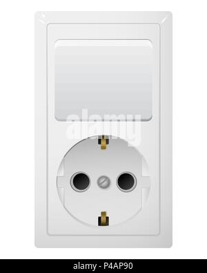 Dual electrical socket Type F. Receptacle from Europe Stock Vector ...