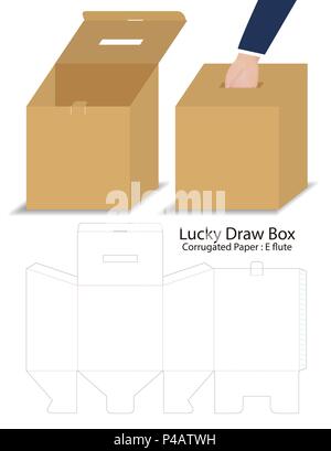 lucky draw box 3d mockup with dieline Stock Vector Image & Art - Alamy