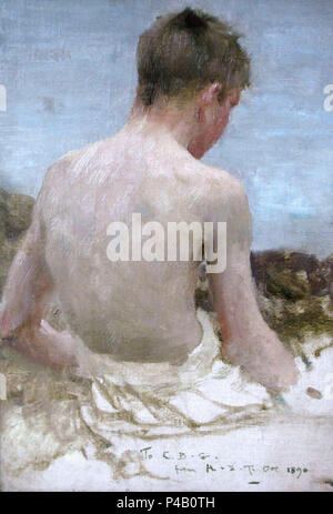Henry Scott Tuke Back of a boy bather Stock Photo - Alamy
