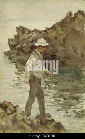 Henry Scott Tuke Boy on a beach, 1912 Stock Photo - Alamy