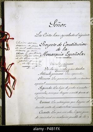 CONSTITUCION ESPAÑOLA DE 1876-PORTADA-IMPRESA EN TOLEDO EN 1892 ...