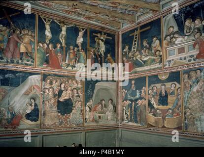 RETABLO MURAL DE LA CAPILLA DE SAN MIGUEL DONDE SE REPRESENTA LA VIDA ...