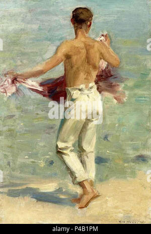 Tuke Henry Scott - Preparing to Bathe - British School - 19th Century ...