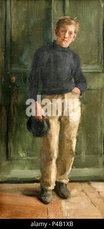 Henry Scott Tuke - Boy on a beach, 1901 Stock Photo - Alamy