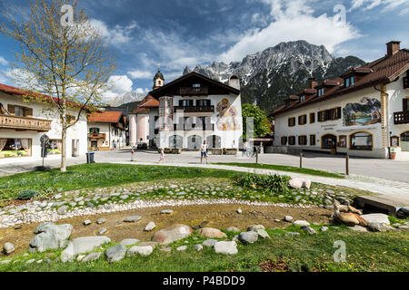 Germany, Bavaria, Mittenwald, 'Im Gries' district, restaurant Stock ...