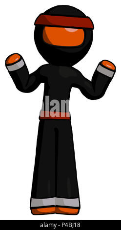 Orange football player man shrugging confused Stock Photo - Alamy